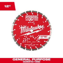 Milwaukee 49-93-9012 12" DIAMOND MAX™ Segmented Turbo, General Purpose Diamond Blade