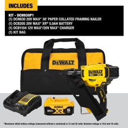 Dewalt DCN930P1 20V MAX* XR® Brushless Cordless 30° Paper Tape Framing ...
