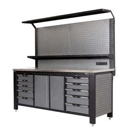 TMG Industrial TMG-WBC07-W 7' Commercial-Grade Workbench with Pegboard ...